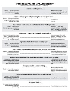 Prayer Life Assessment | Treasured By Him